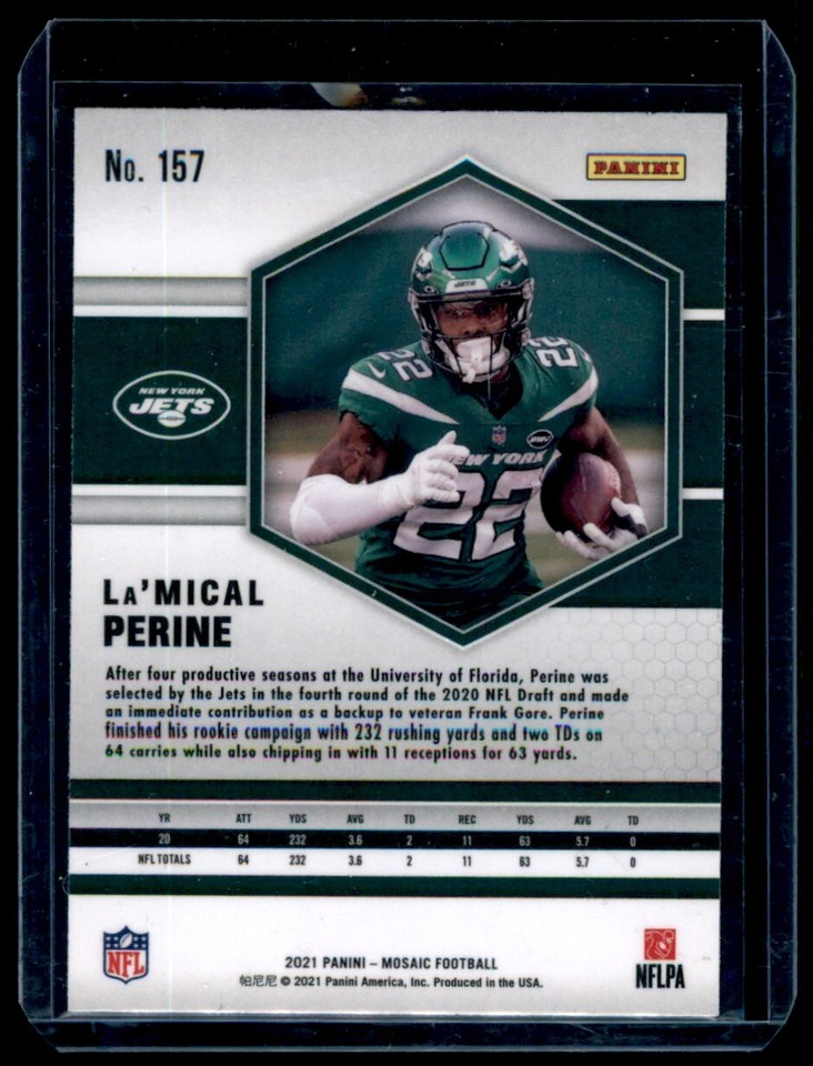 2021 Panini Mosaic Prizm Reactive Blue La'Mical Perine 0960 New York ...