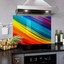 Glass Splashback Kitchen Tile Cooker Panel ANY SIZE Rainbow Abstract Waves LGBT | eBay