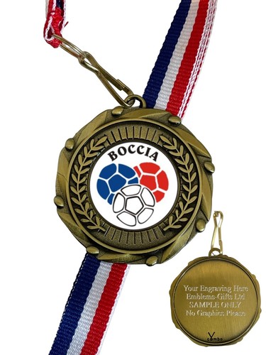 Boccia 45mm Combo Medal & Ribbon Engraved Free | eBay UK