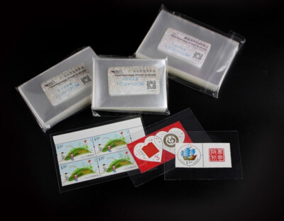 300 Pcs Stamp Sleeves Holders Collection Professional Protection Bag ...