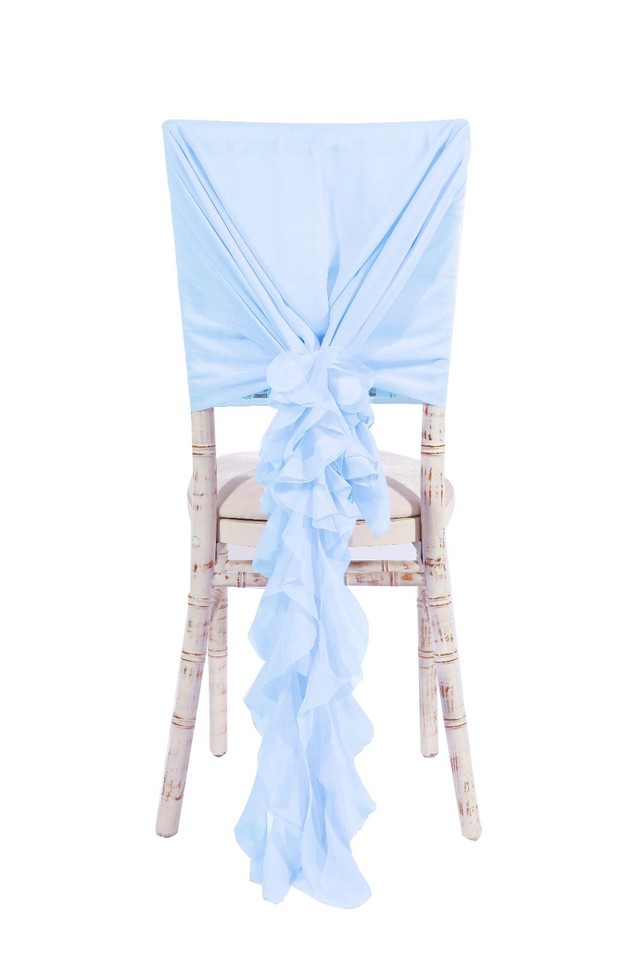 LUXURY CHIFFON HOODS WITH RUFFLES DECOR CHAIR COVER SASH WEDDING PARTY ...