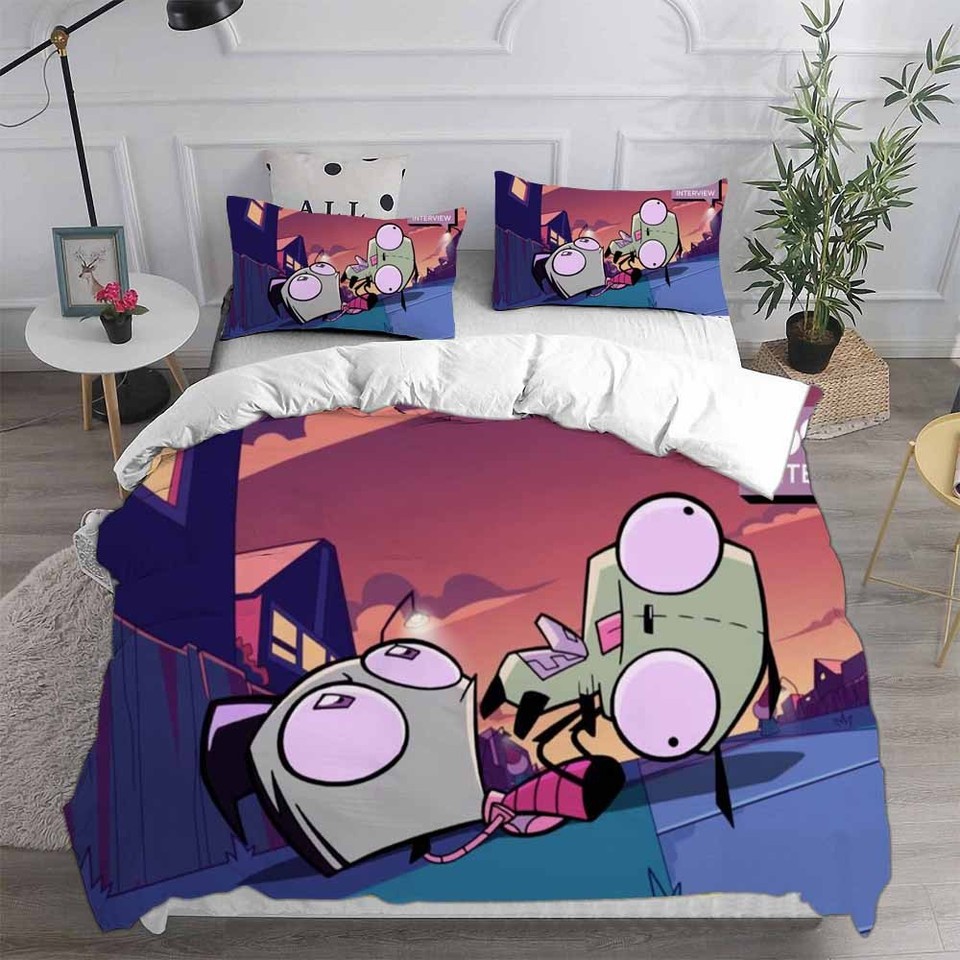Cosplay Alien ZIM Invader 3D Duvet Cover Bedding Pillowcase Quilt ...