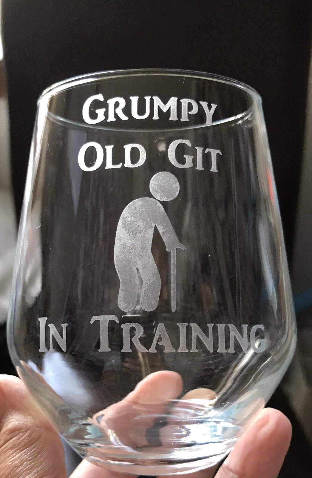 Personalised Stemless Glass - Grumpy Git - *** SEE ITEM DESCRIPTION ...