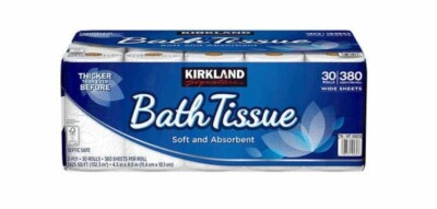 Kirkland Signature Bathroom Tissue, 380 Sheets, 30 Rolls Toilet Paper ...
