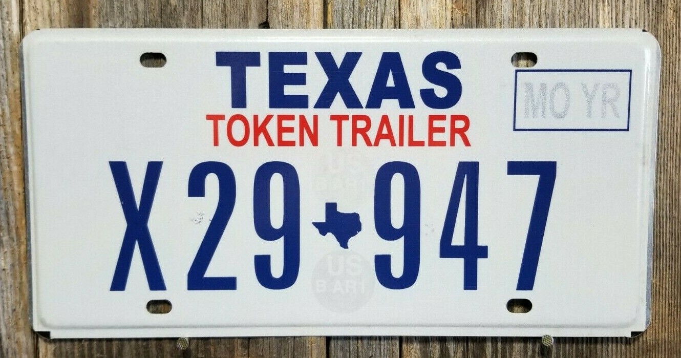 🐾 TEXAS "TOKEN TRAILER" LICENSE PLATE (X29-947) UNUSED NOS | eBay