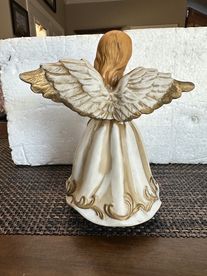 CHRISTMAS ANGEL wind-up VINTAGE MUSIC BOX / "Hark the Herald Angel Sing ...