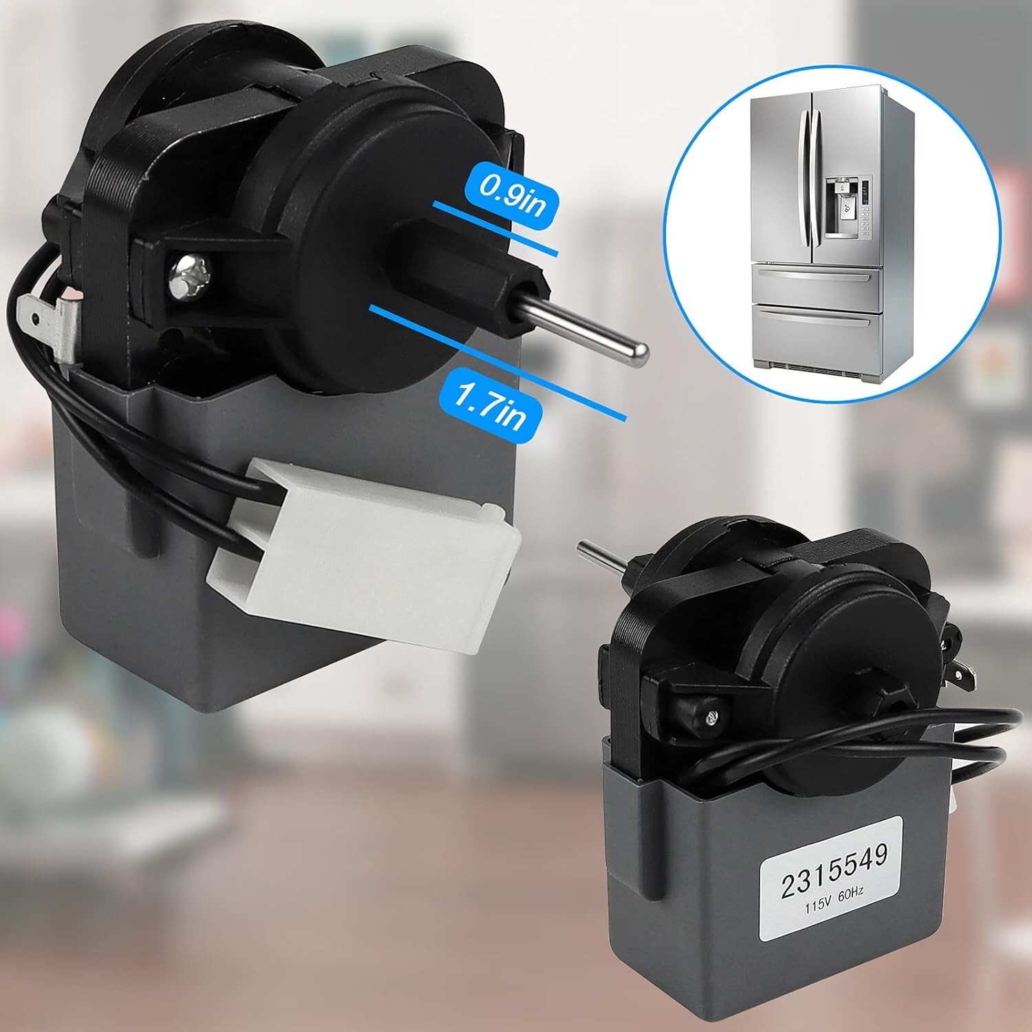 2315549 Refrigerator Evaporator Fan Motor Replaces WP2315549 2220569 ...