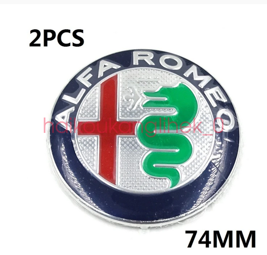 2x NEW 74mm ALFA ROMEO badges Logo Emblems Badges Stickers Mito 147 159 ...