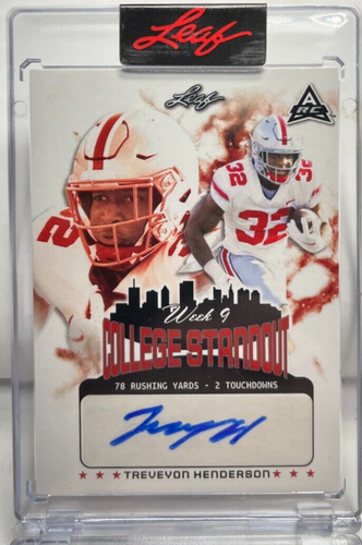 Treveyon Henderson 2022 Leaf College Standout Week Autograph Auto /56 ...