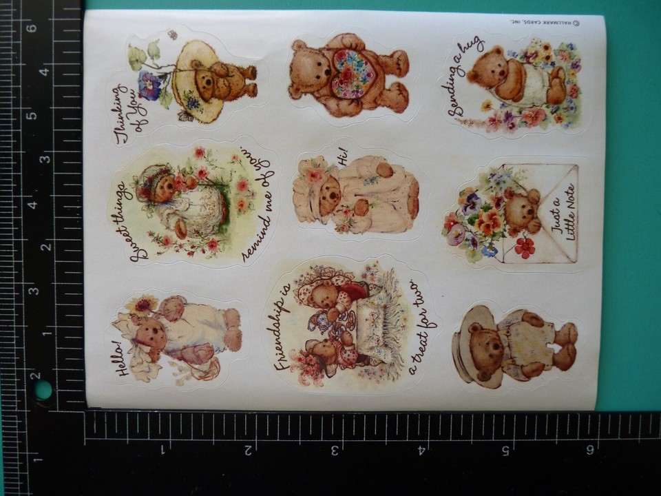 Vintage Hallmark MARY HAMILTON BEARS Stickers (3) Loose Sheets | eBay