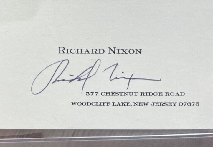 Richard Nixon Autograph Signed card Psa Eisenhower V President bas ...
