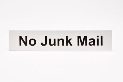 NO Junk Mail Sign Sticker Self Adhesive Plaque Decal On Letterbox ...