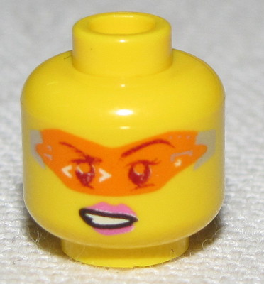 LEGO NEW MINIFIGURE FEMALE HEAD WITH ORANGE VISOR AND PINK LIPS GIRL | eBay