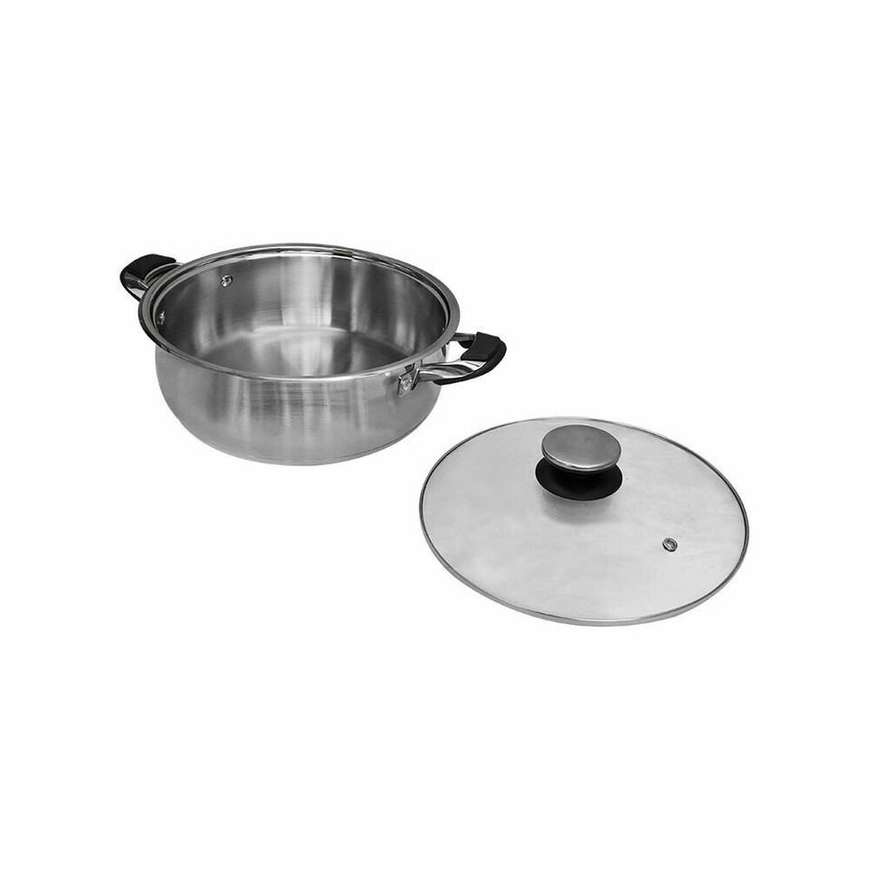 17-1/2''L x 12''W High Quality Stainless Steel Low Pot Cookware 8 Qt ...
