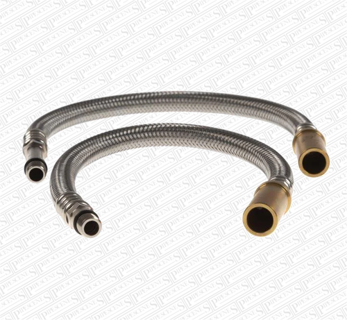 PAIR of M10 x 15mm Plain Ended Brass Mixer Tap Flexible Pipes 10mm x ...