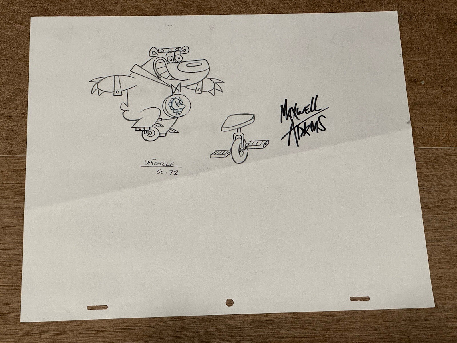 Signed Production Art - Evil Con Carne - Pilot - Boskov On Unicycle ...