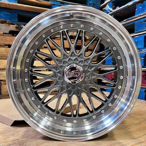 20" RS STYLE GUNMETAL MACHINE LIP STAGGERED WHEELS RIMS 20X8.5/9.5 ...