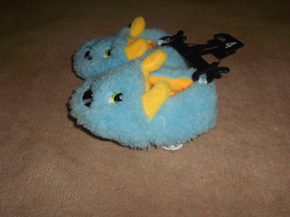 NEW, BABY TODDLER BLUE MONSTER SLIPPERS, SIZE 4 | eBay