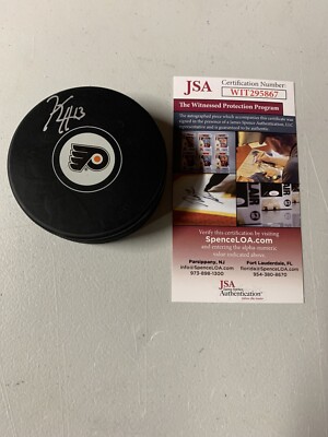Kevin Hayes Autograph Signed Flyers Logo Puck JSA | eBay