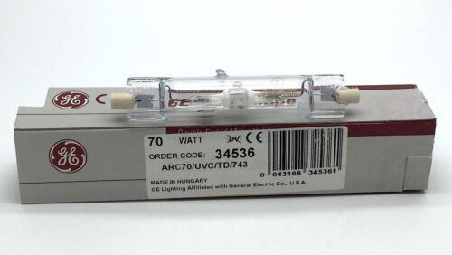GE 70W ARC70/TD/UVC/743 Arc Lamp Double Ended Metal Halide T6 4300K ...