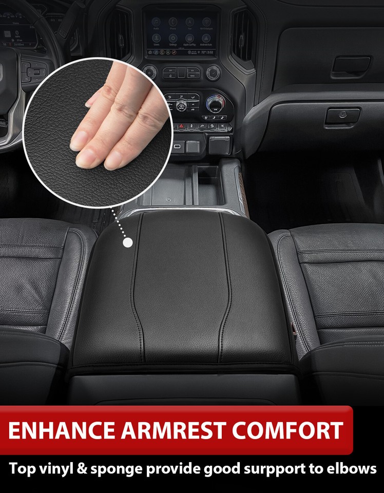 Console Lid Arm Rest Cover Pad For 2019-2026 Silverado Sierra 1500 2500 ...