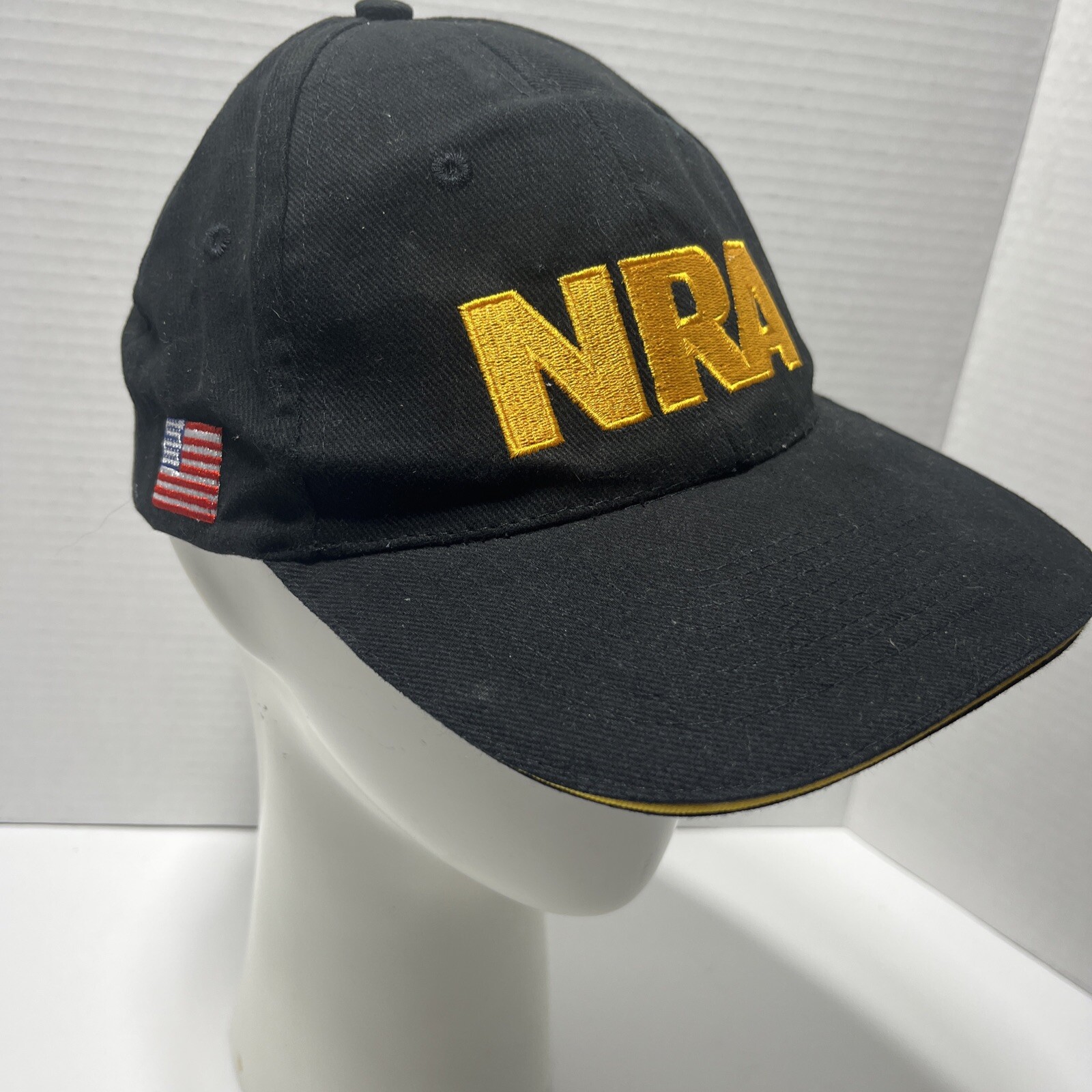 NRA National Rifle Asso Strapback Hat Cap Black w/American Flag OSFM | eBay