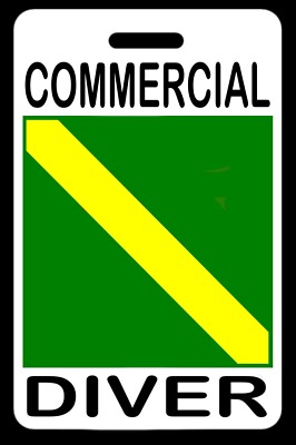 Commercial Diver with NITROX Flag - SCUBA Diving Luggage/Gear Bag Tag ...