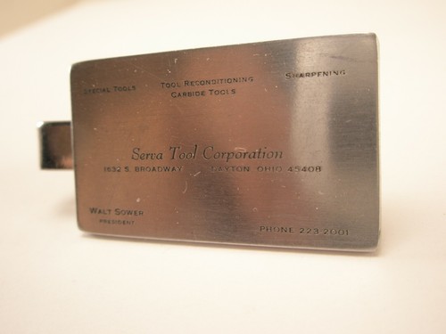 Serva Tool Corp President Business Card Dayton Ohio Vintage Tie Bar ...