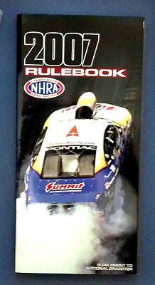 2007 NHRA NATIONAL HOT ROD ASSOCIATION DRAG RACING RULE BOOK | eBay