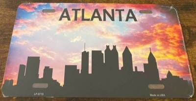 Atlanta Georgia Booster License Plate City Skyline Sunset Sunrise | eBay