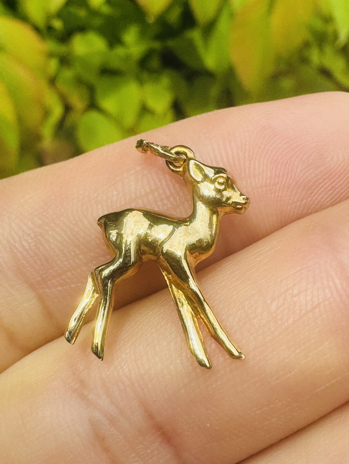 Antique Vintage 8k 8ct Gold Deer Fawn Bambi Pendant C… - Gem