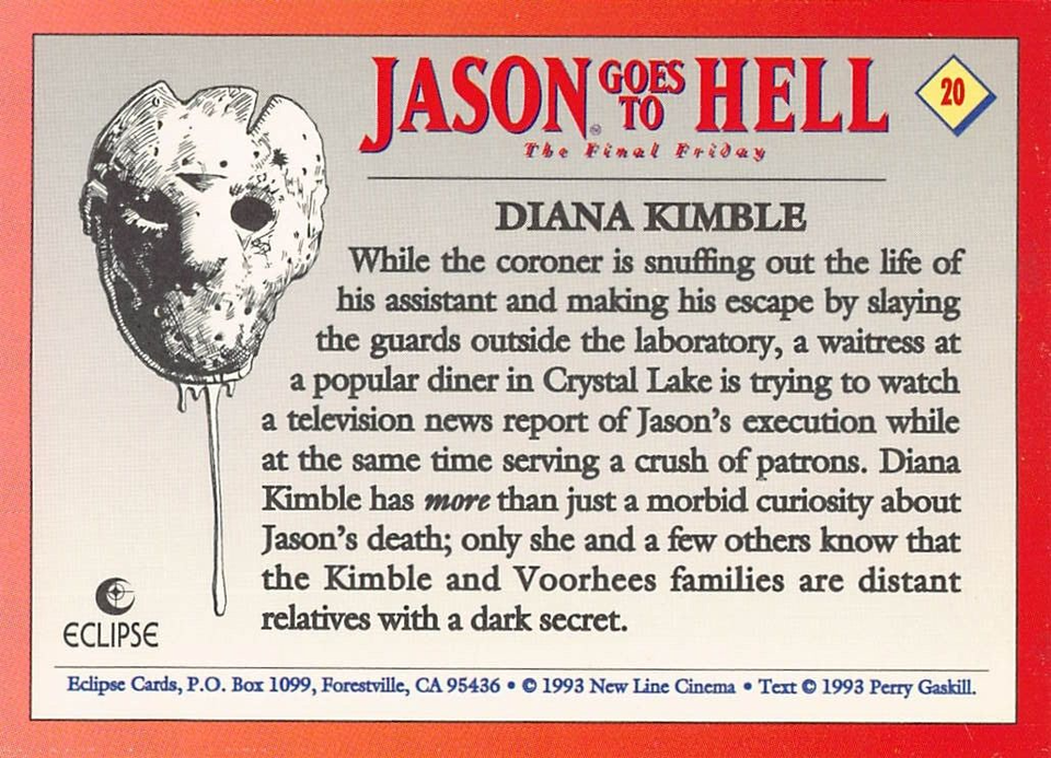 1993 Eclipse Jason Goes To Hell The Final Friday #20 Diana Kimble | eBay