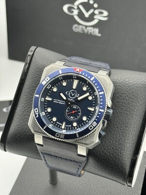 GV2 by Gevril XO Submarine 44 Swiss Automatic 4542- SW200 BLUE! *FULL ...