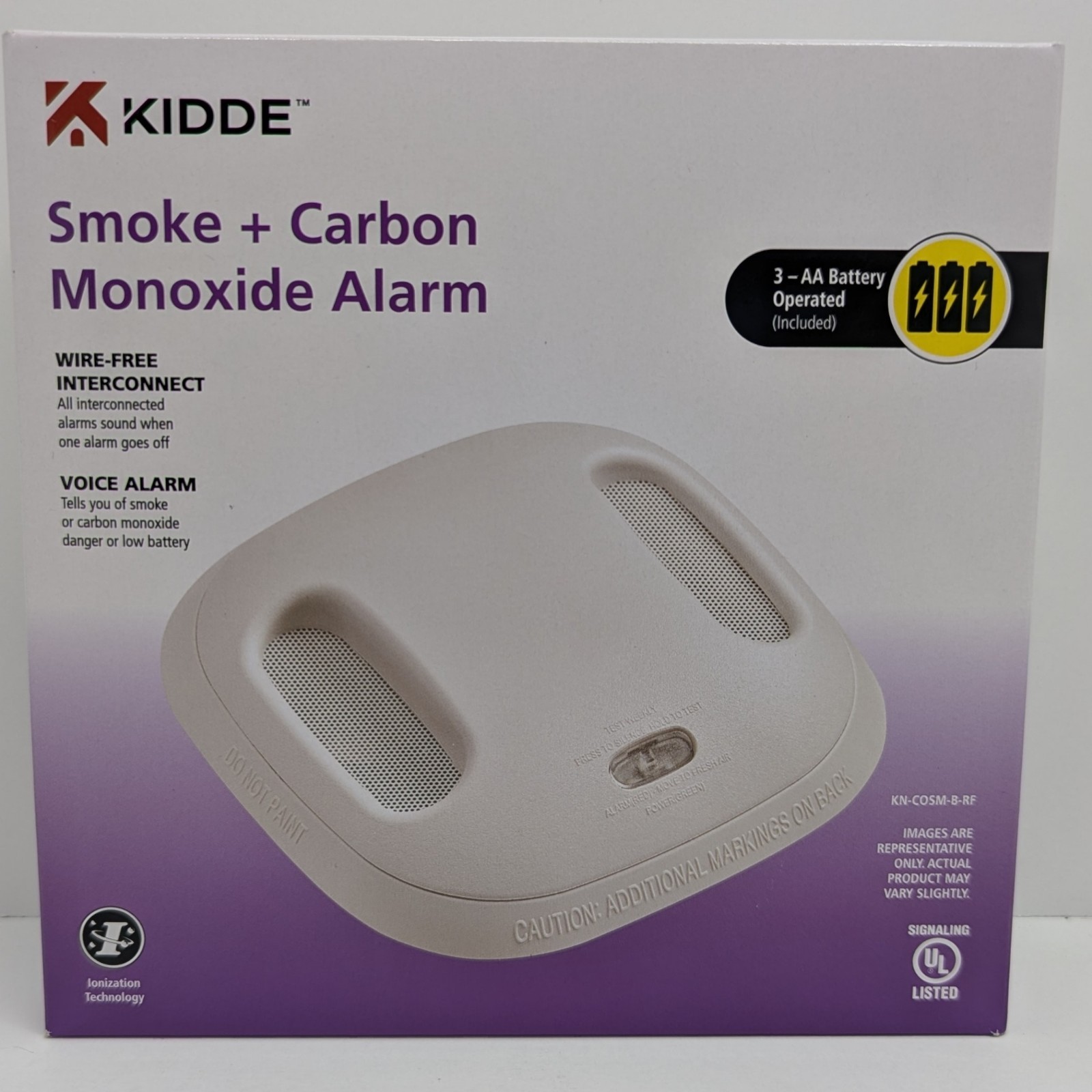 Kidde Smoke Carbon Monoxide Alarm Wireless Interconnect Voice Alert KN ...