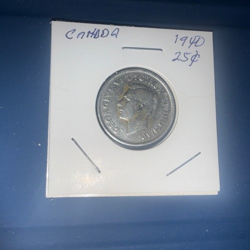 1940 Canada Silver 25 Cents Coin BU Canadian Quarter Uncirculated 25c ...