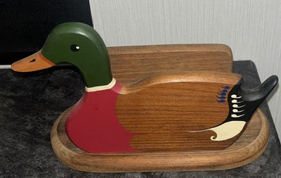 Phil Markham Wooden Mallard Duck Napkin Holder | eBay