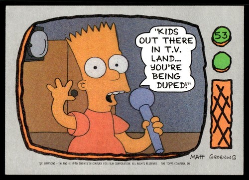 1990 Topps The Simpsons 53 Bart Simpson Kids Out There | eBay