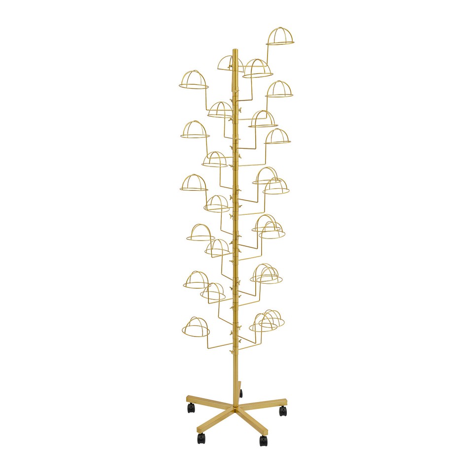 Hat Display Rack 25 Hats Rotating Hat Storage Stand Metal Caps Headwear ...