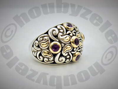 Samuel B Behnam BJC .925 Sterling 18k Gold Amethyst Ring Sz 6 | eBay