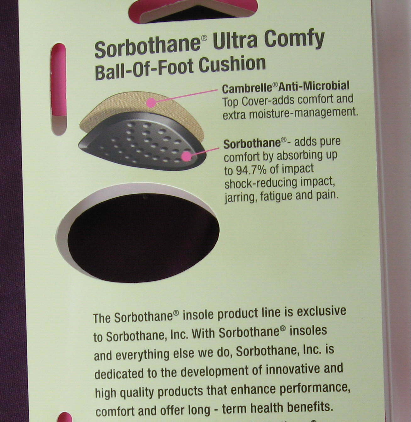 Sorbothane Ball of Foot Cushion -tan Fabric for sale online | eBay
