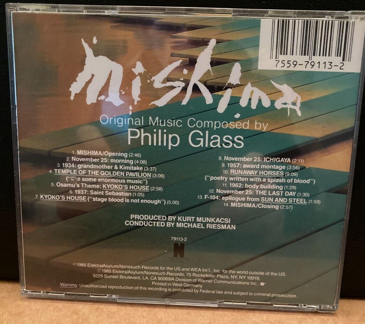 Mishima - Original Music Composed by Philip Glass CD (1985, Elektra ...