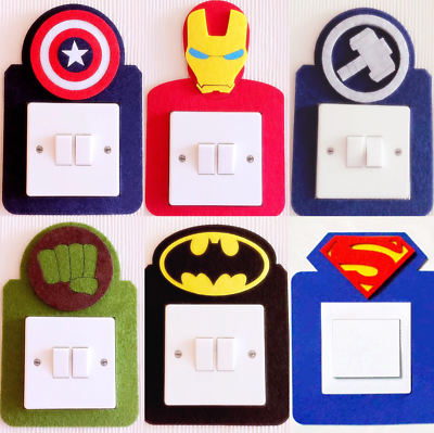 Super cool Marvel Iron Man, Captain America, Batman...Light Switch Wall ...