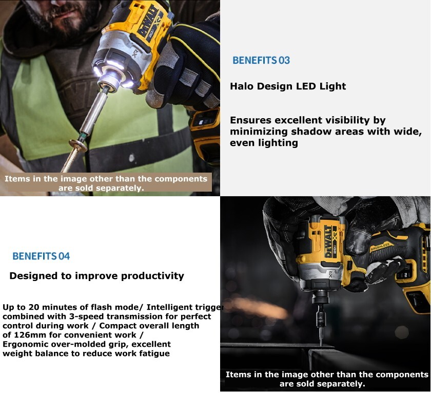 Dewalt DCF860 Impact 20V BL 282Nm 3800Rpm 4400ipm 2.5lb No-Hard Case ...