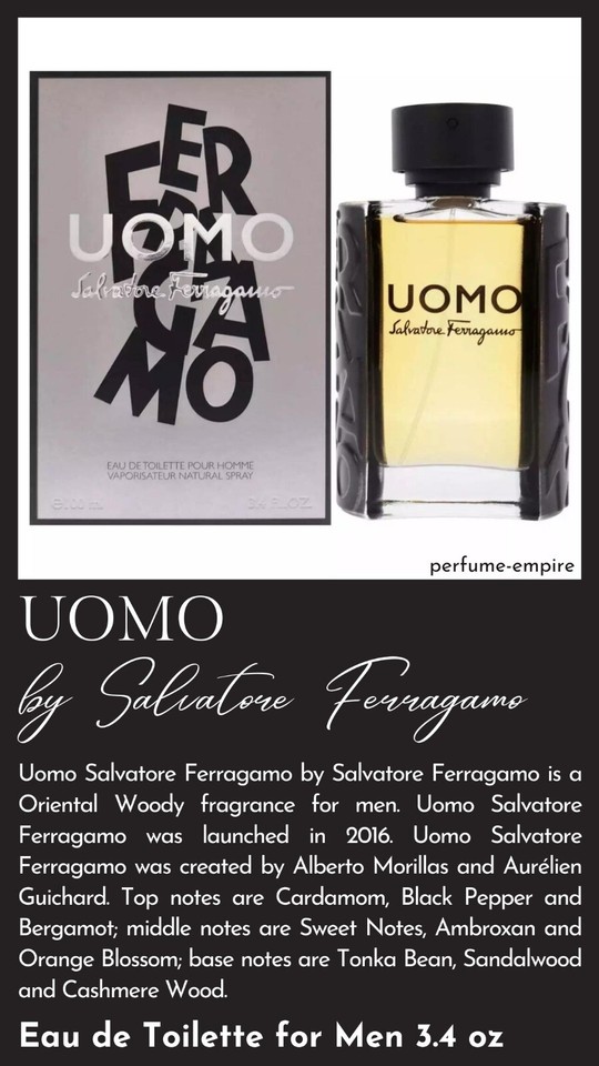 Uomo by Salvatore Ferragamo cologne for men EDT 3.3 / 3.4 oz New in Box ...