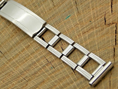 Sturdy Watch Band Vintage Stainless Steel Ratchet Deployment 15mm NOS ...