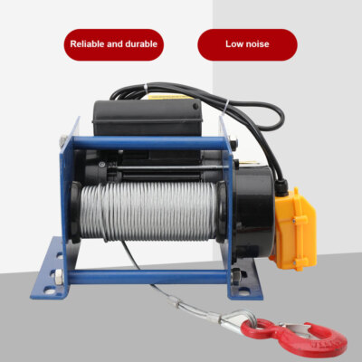 1000W Wire rope electric hoist 110v micro electric winch set 200-400 kg ...