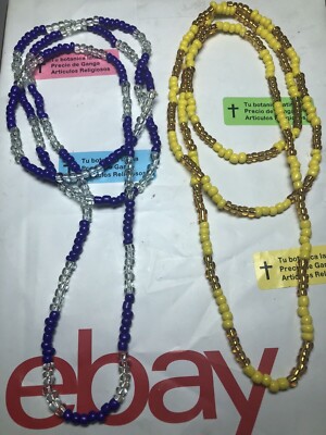 Set of 2 Collares ELEKE Already Blessed Santeria Religioso Yoruba OSHUN ...