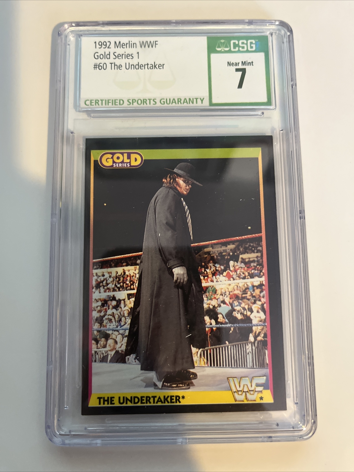 1992 Merlin WWF THE UNDERTAKER Gold Series 1 CSG 7 NM #60 Rookie Card ...