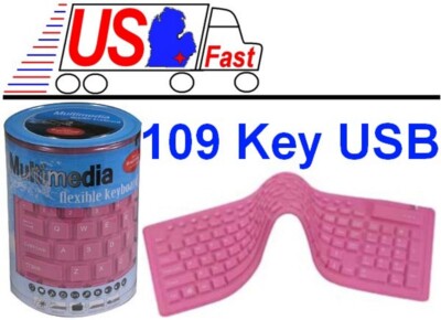109 key Spill-proof Fold/Foldable/Folding+Flexible portable Keyboard ...