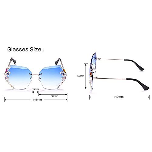 Vintage Square Rhinestone Sunglasses Luxury Bling Diamond Eyewear for ...